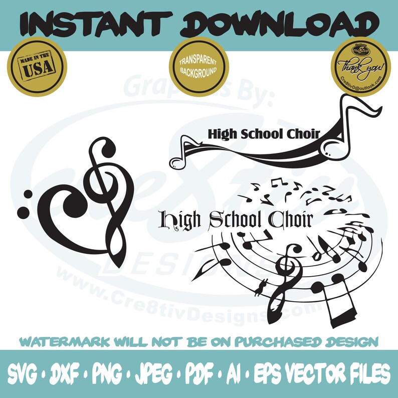 Music Digital Download for SVG, Dxf, Png, Jpeg, PDF, AI and Eps Vector ...
