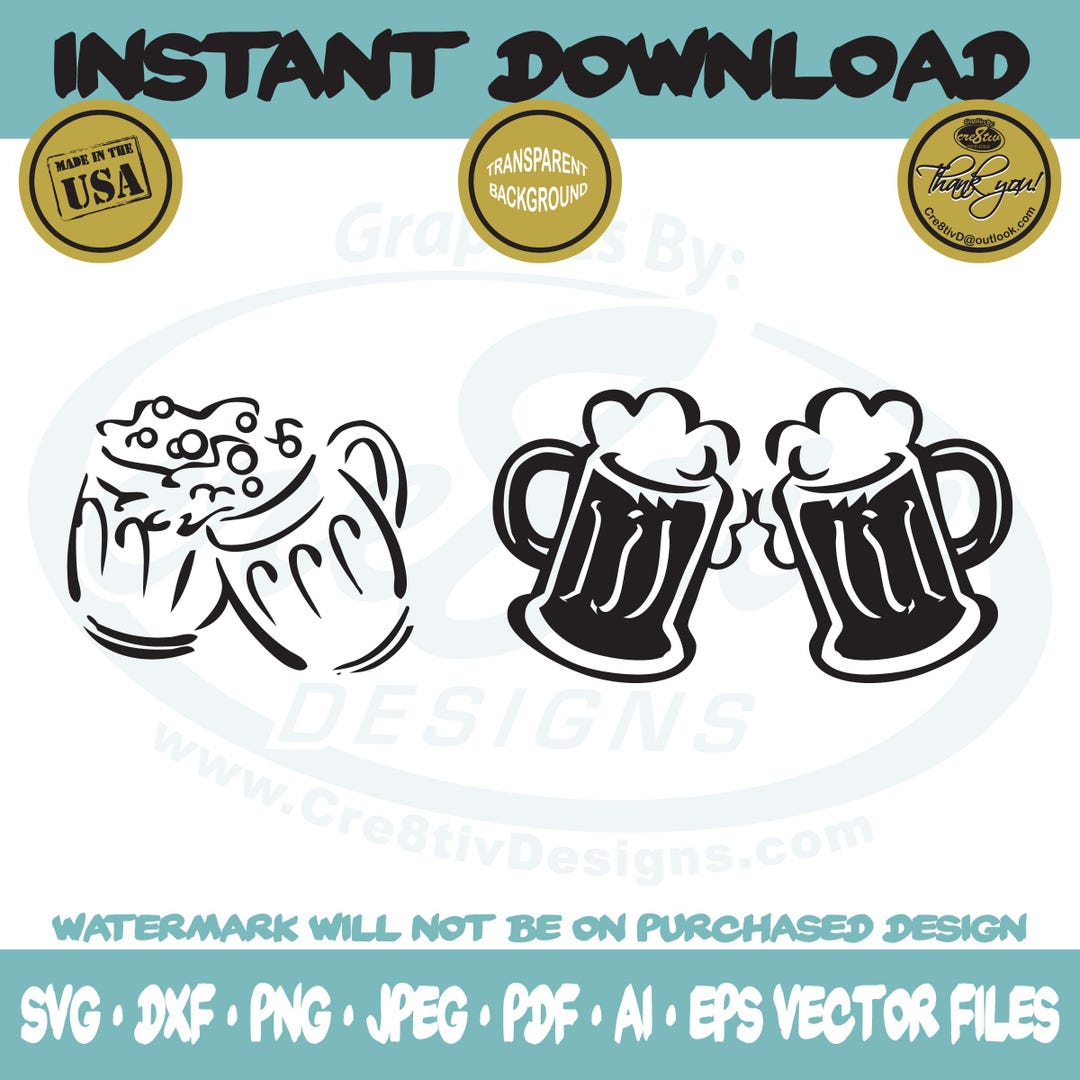 Beer Cheers Digital Download for SVG, Dxf, Png, Jpeg, PDF, AI and Eps ...