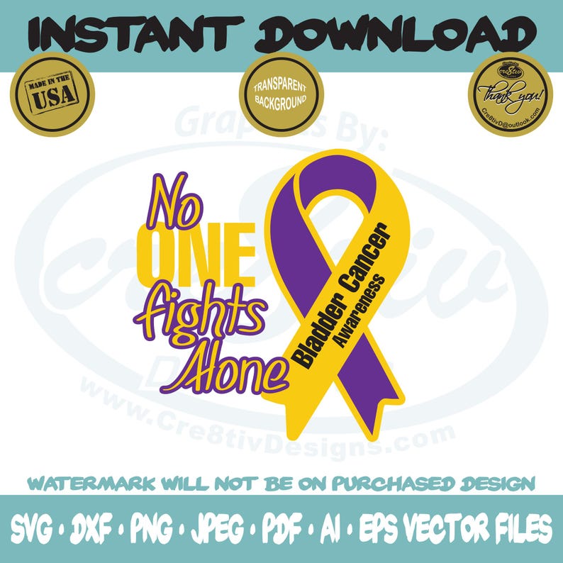 Bladder Cancer Digital Download for SVG, Dxf, Png, Jpeg, PDF, AI and ...