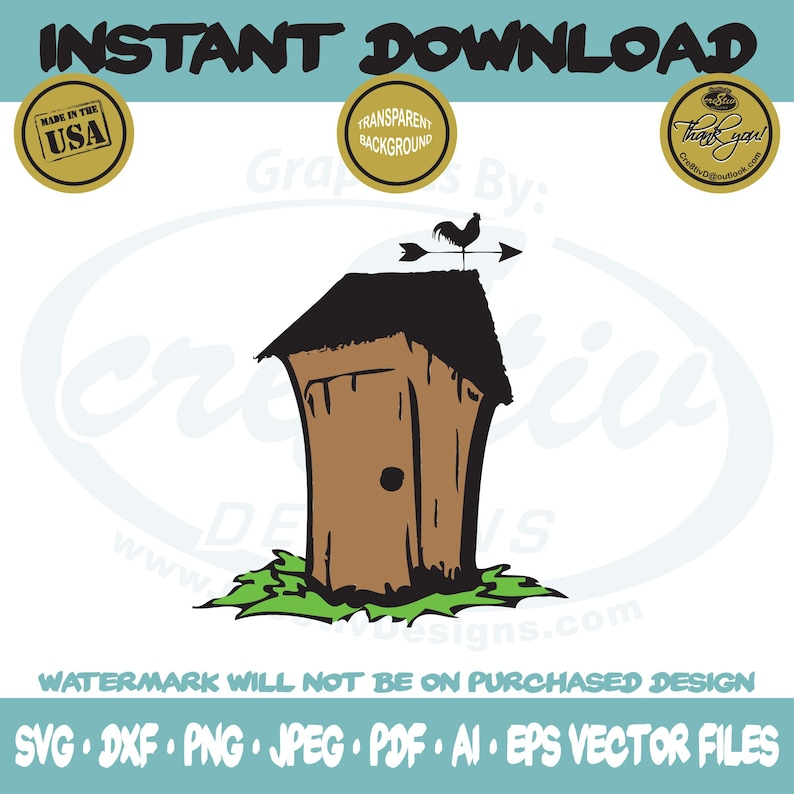 Shack Outhouse Digital Download for SVG, Dxf, Png, Jpeg, PDF, AI and ...