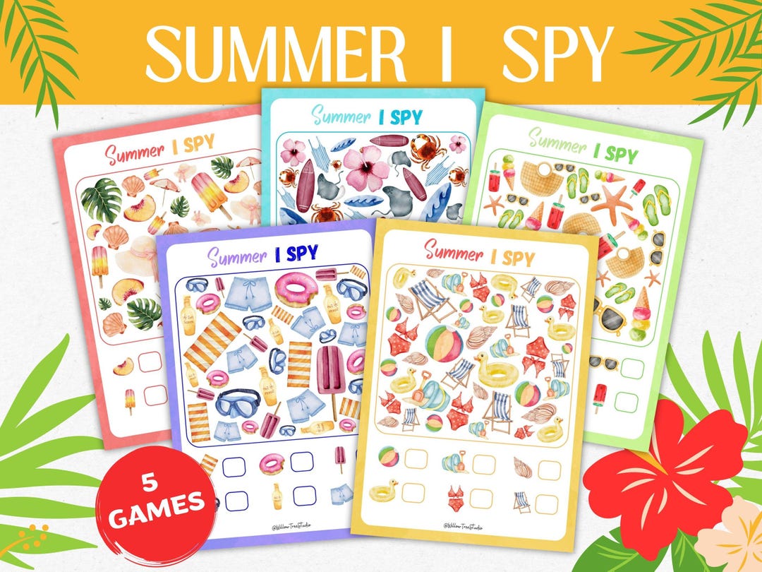 Summer I SPY | 5 Digital Printable | Preschool - Elementary Activity ...