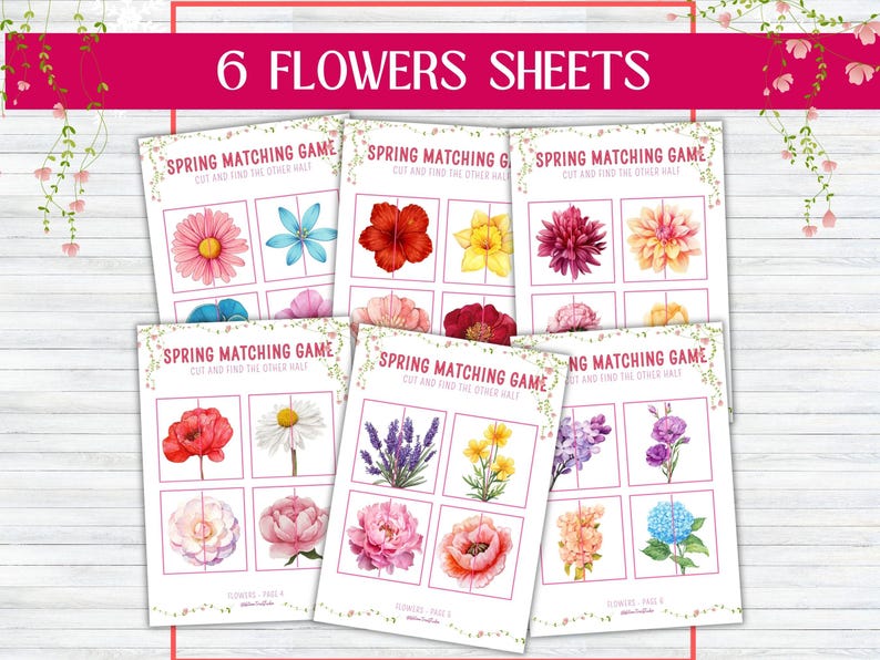 Spring Matching Game Printable | Flower & Butterfly Matching Cards ...