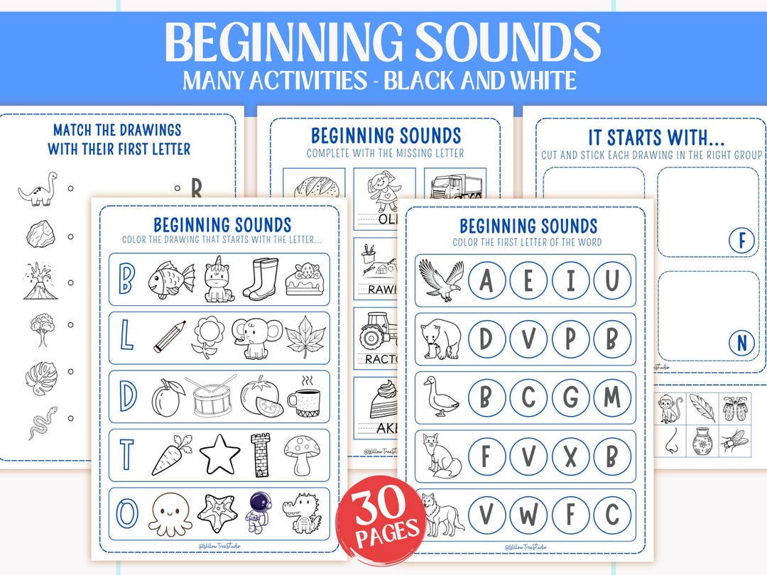 Beginning Sounds Printable Worksheets – Phonics Activities (digital ...