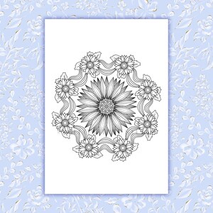Floral Mandala Coloring Pages: Stress Relief Art (PDF Printables) - Etsy