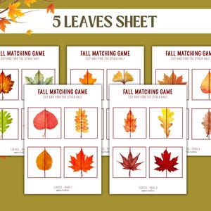 Fall Matching Game – Pumpkin & Leaf Cards (PDF Pattern) - Etsy
