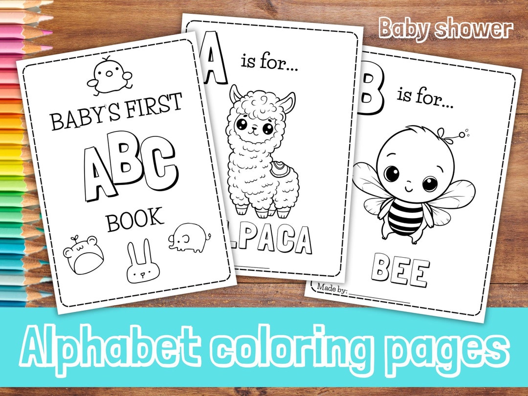 Baby's First Book - ABC Alphabet Coloring Book - Baby Shower Activity ...