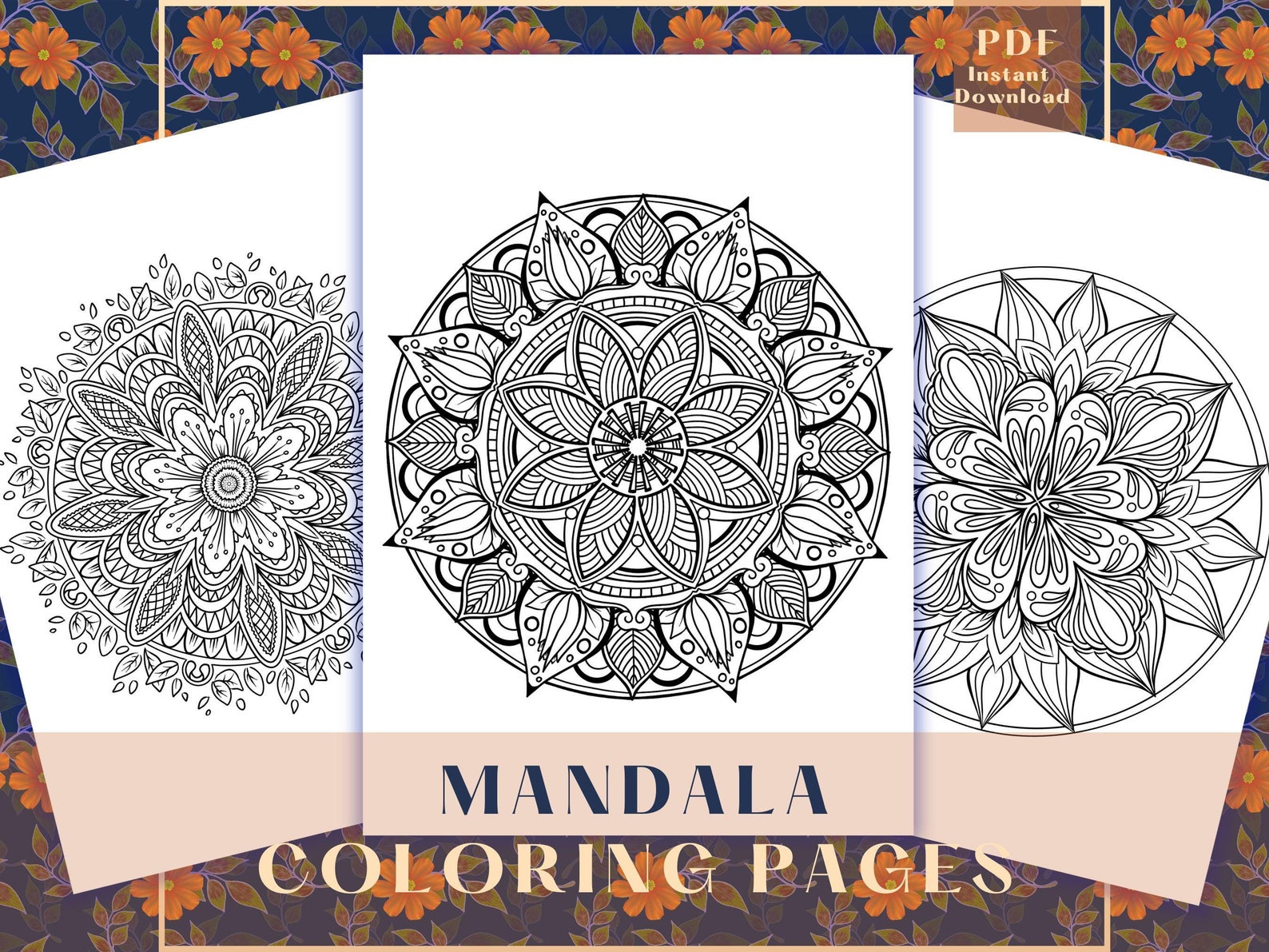 Nature Collection Mandala Coloring Pages - 5 Printables A4 Size Sheets ...