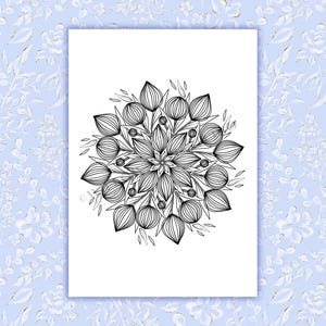 Floral Mandala Coloring Pages: Stress Relief Art (PDF Printables) - Etsy