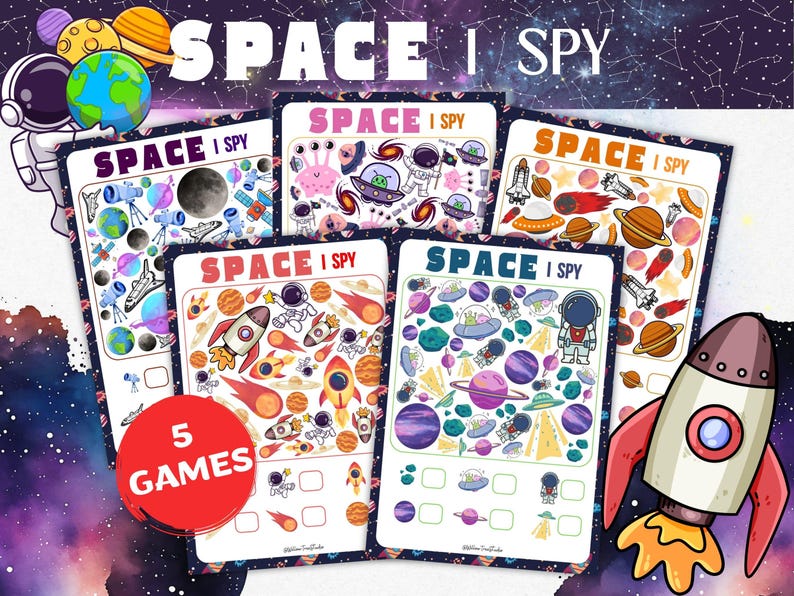 Space I Spy Printable Games – Kids Activity Pack – Preschool ...