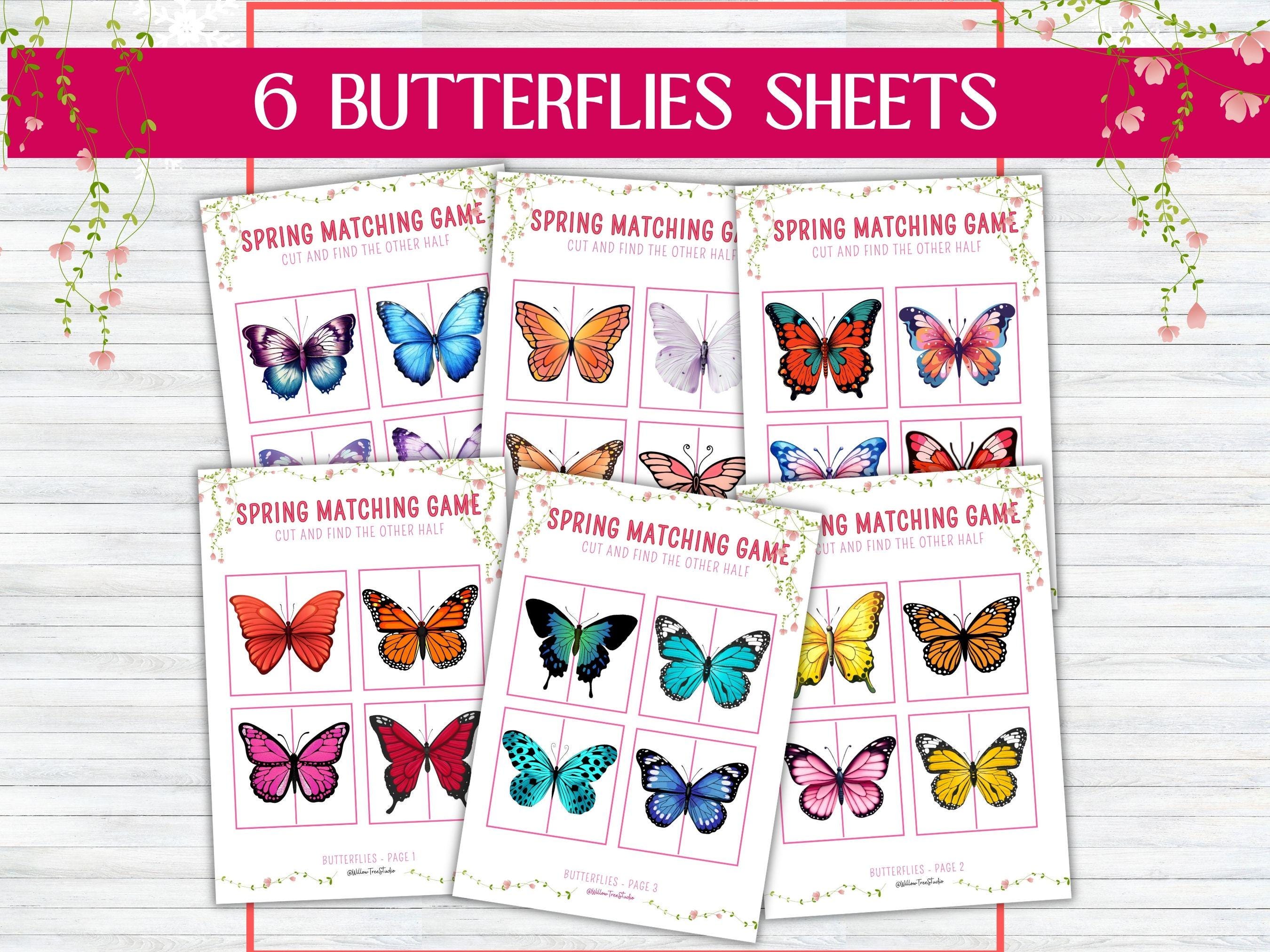 Spring Matching Game Printable | Flower & Butterfly Matching Cards ...