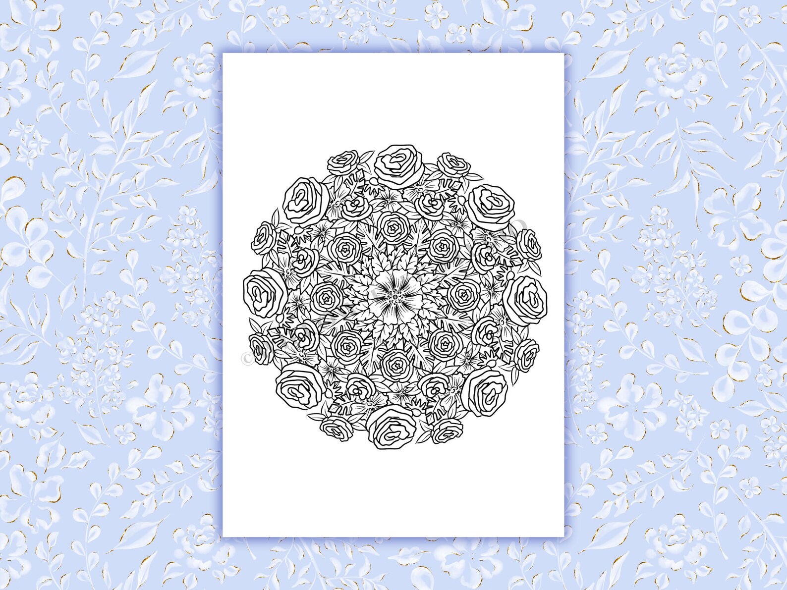Floral Mandala Coloring Pages: Stress Relief Art (PDF Printables) - Etsy