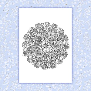 Floral Mandala Coloring Pages: Stress Relief Art (PDF Printables) - Etsy