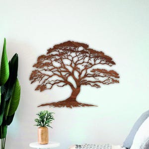 Wooden Tree Wall Art, Large Tree Decor, Rustic Wall Hanging ...
