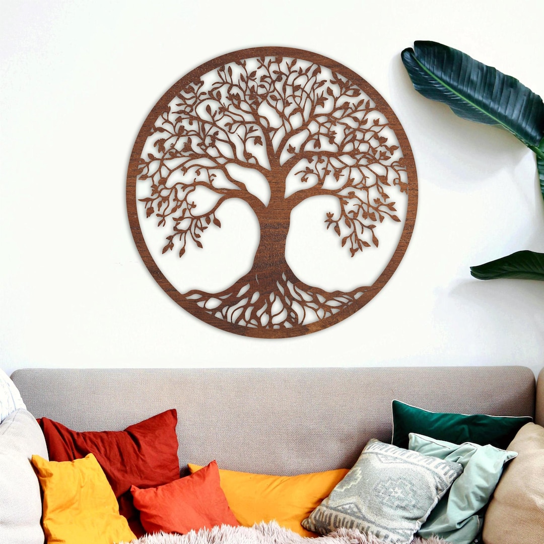 Wooden Tree of Life Wall Art – Wooden Decor – Wall Hanging – Rustic ...