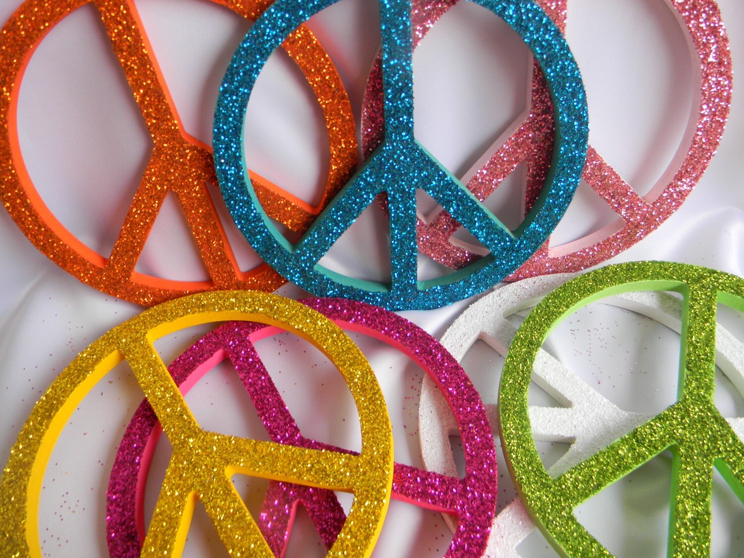 Wooden Glitter Peace Sign You Choose Your Favorite Color | Etsy