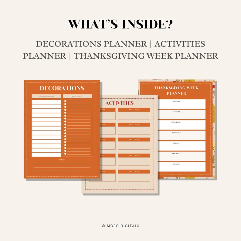 Thanksgiving Planner Printable Holiday Planner Thanksgiving Meal ...