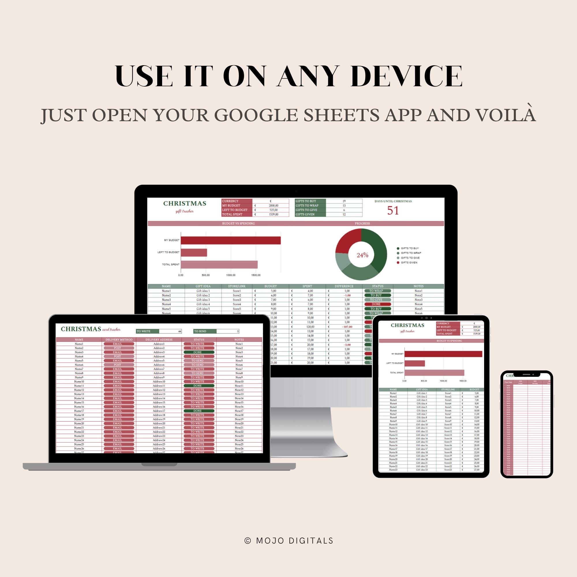Christmas Gift Tracker Google Sheets Stocking Gift Planner Spreadsheet ...