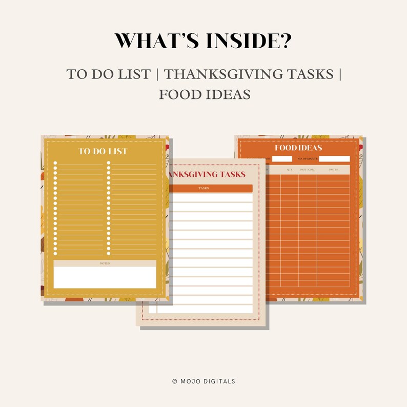 Thanksgiving Planner Printable Holiday Planner Thanksgiving Meal ...