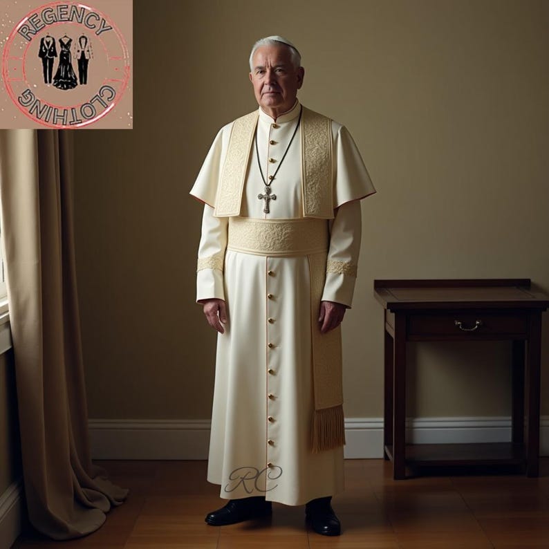 Bishop off White Wool Cassock – Roman Catholic Clergy Vestment With ...