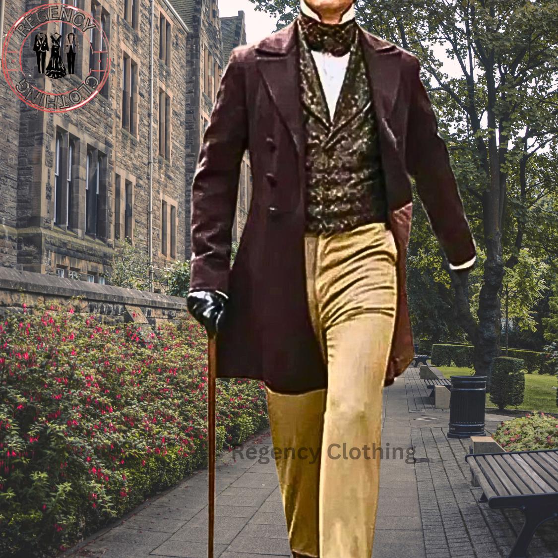 Custom Men's Regency Wool Tailcoat – 18th Century Historical Jacket ...