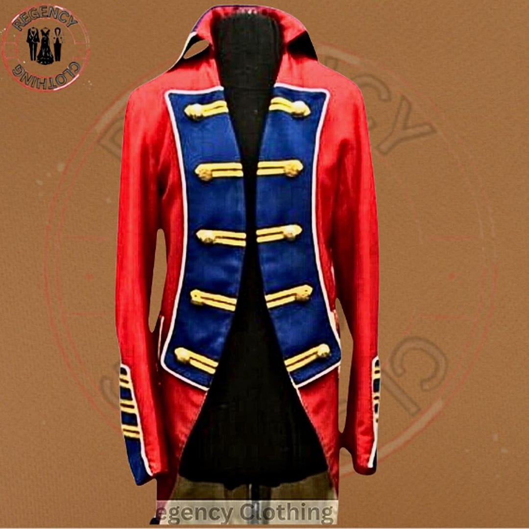 18th Century Red Wool Jacket With Blue Lapels - Historical Regiment ...