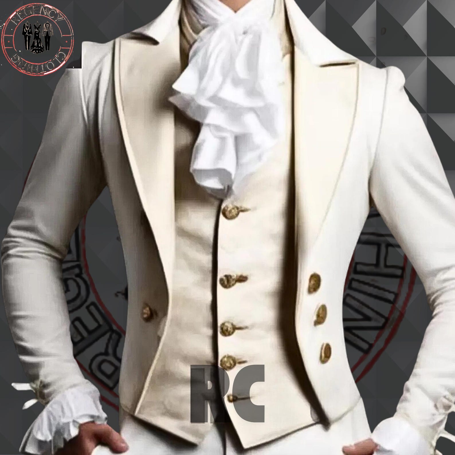 Men's White Regency Tailcoat - 1800s Historical Wool Jacket - Handmade ...