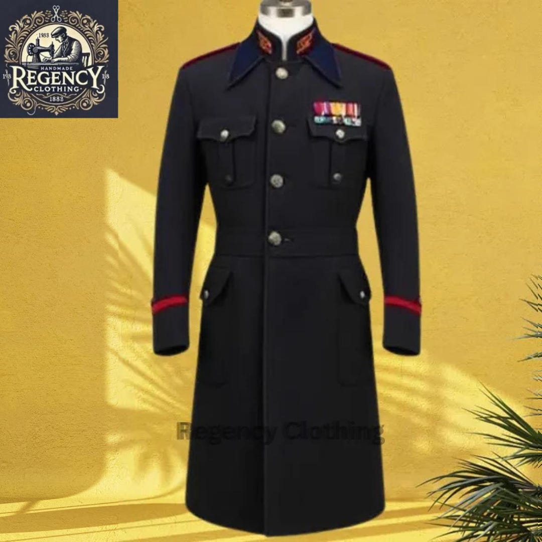 Custom Wool Regency Officer Coat – Vintage Military Uniform, Cosplay ...