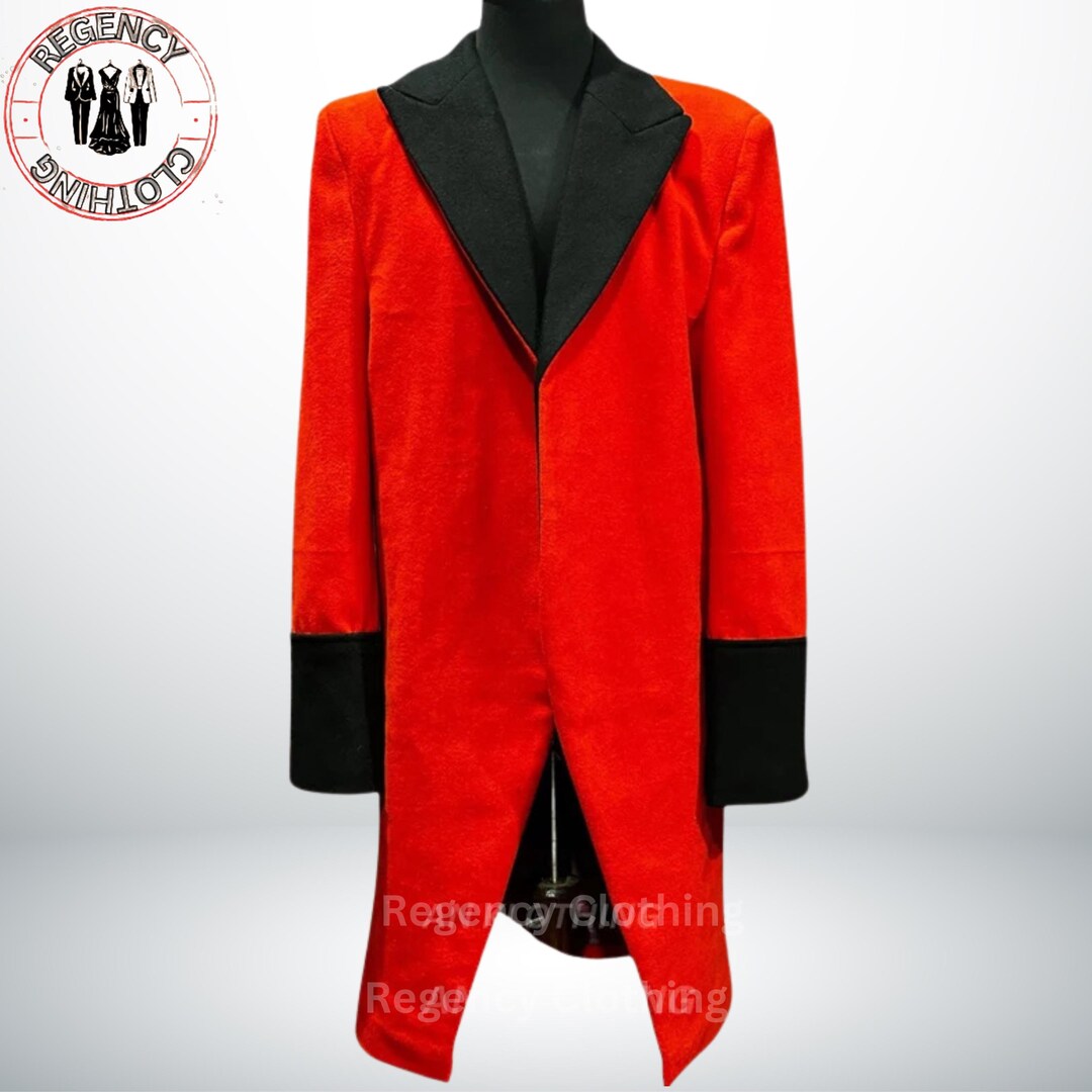 Blackbeard New Costume Men's Red Captain Black Lapel Wool Coat ...