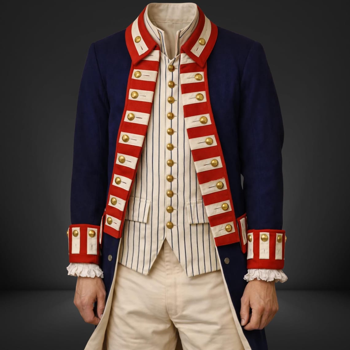 Wool Continental Army Coat – 1770s Colonial Frock, American Revolution ...