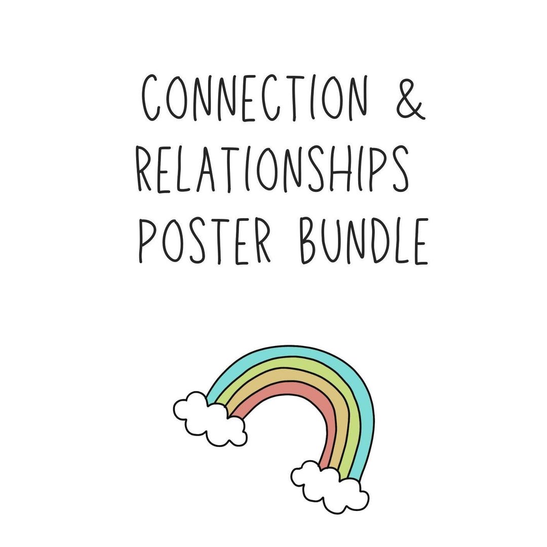 Connection and Relationship Colouring Poster Bundle for Kids: Build ...