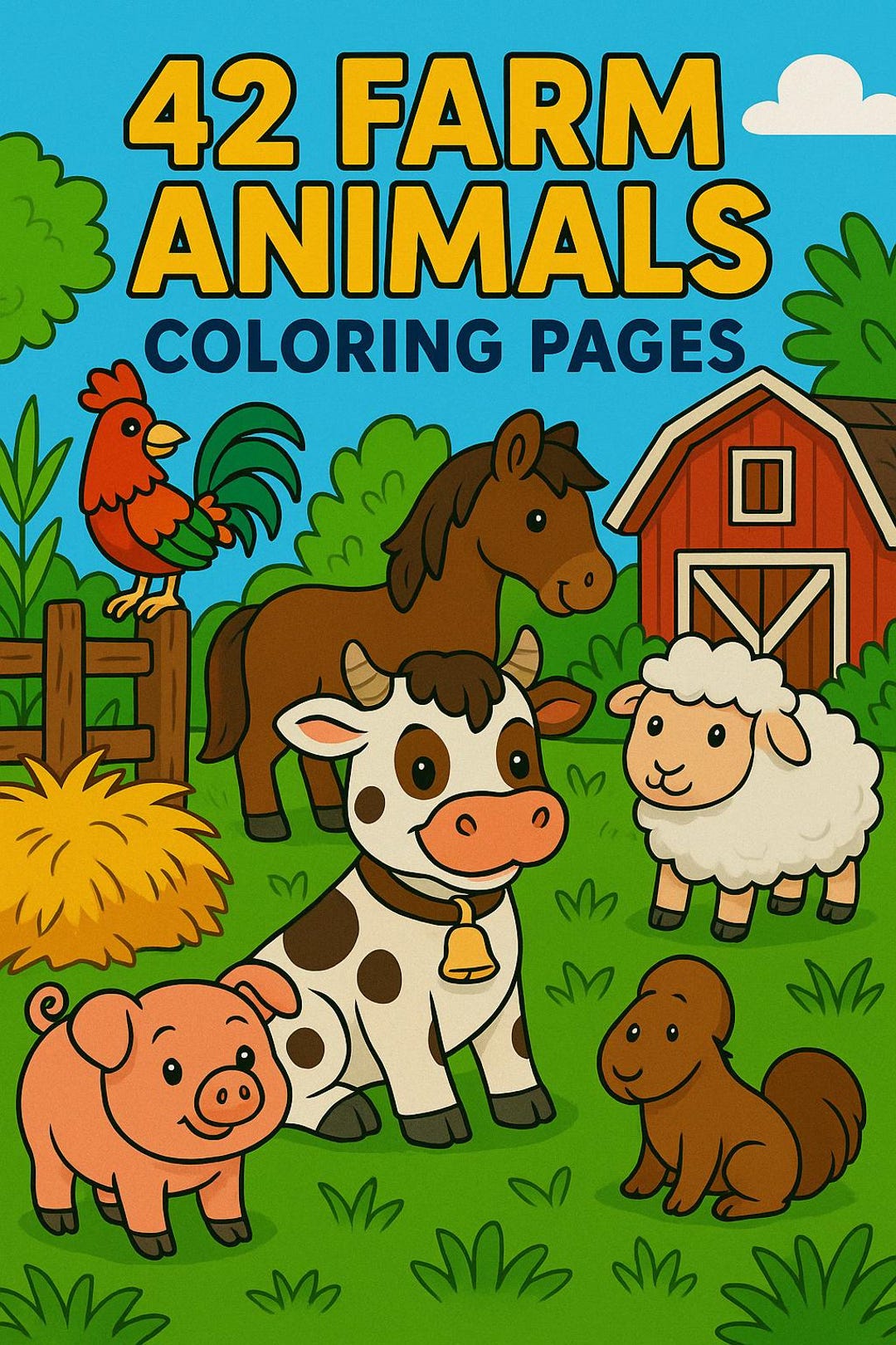 42 Cute Farm Animal Coloring Pages for Kids – Printable Activity for ...