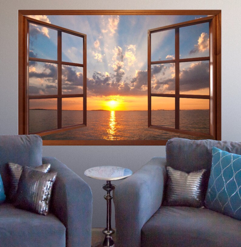 Wall Mural Window, Self Adhesive -open Window View-3 Sizes Available ...