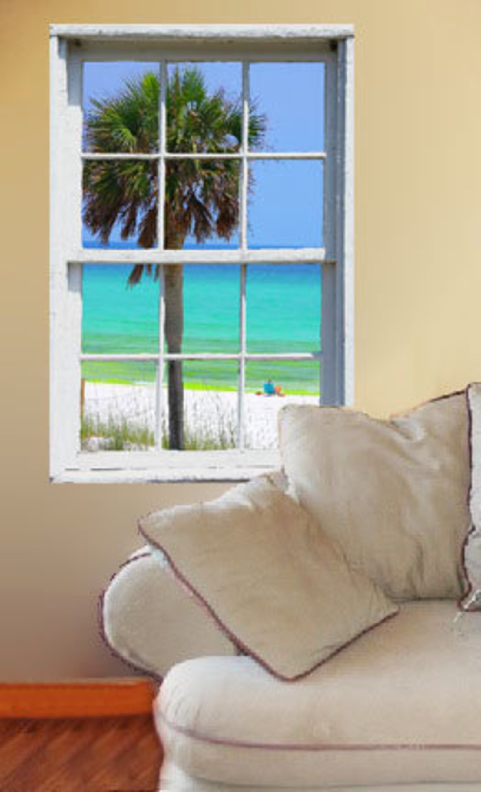 Wall Mural Window Self Adhesive Gulf Window View-large 24x36 - Etsy
