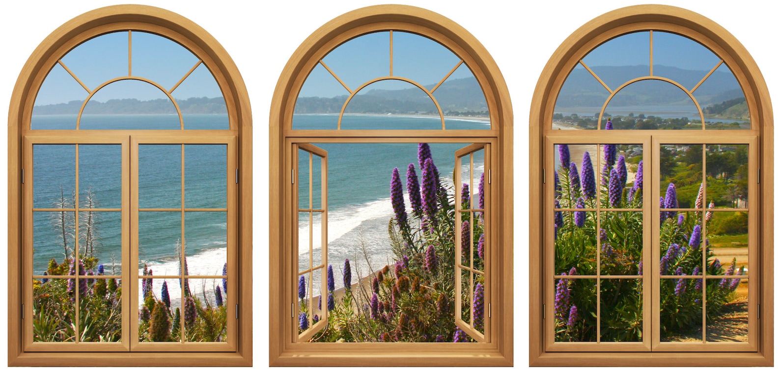 Fake Window View Self Adhesive Wallpaper Stinson Beach | Etsy