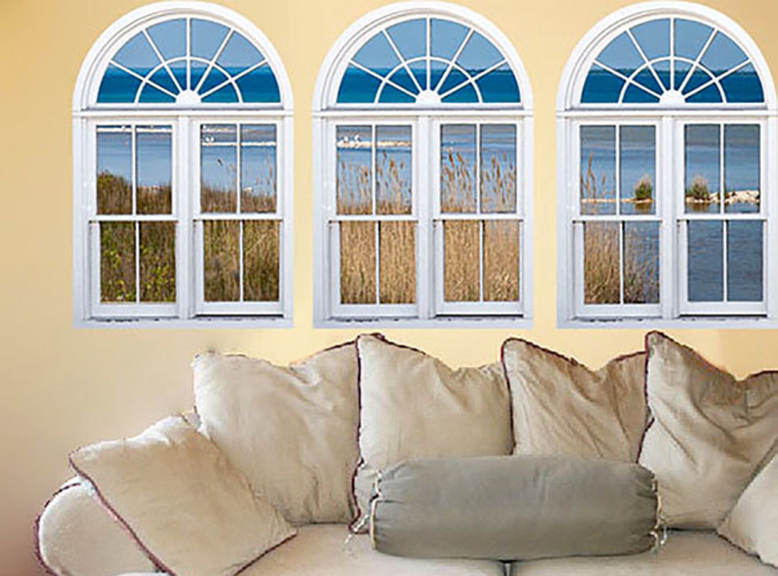 Faux Window Frame Photo Wall Decals Lake Huron Michigan - Etsy