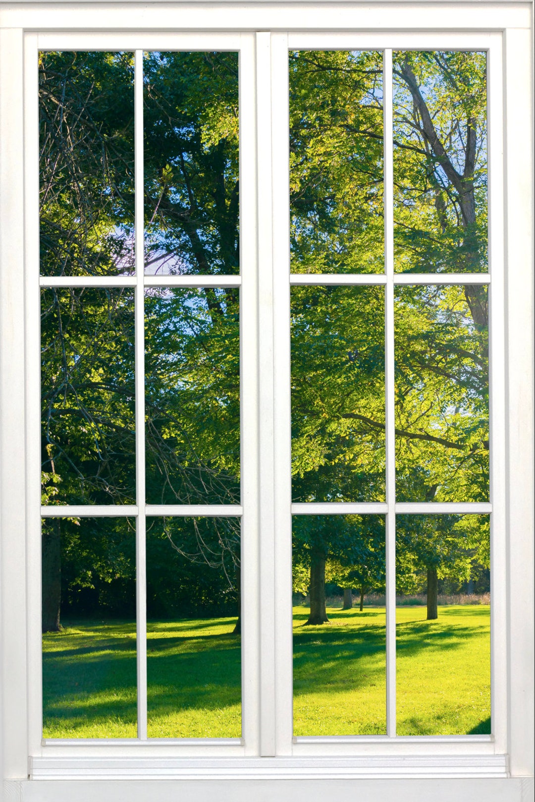 Wall Mural Window, Self Adhesive, Trees and Meadow-vertical - Etsy