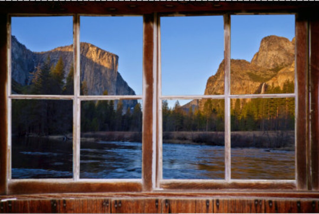 Wall Mural Window, Self Adhesive, Yosemite Valley- Window View-3 Sizes ...