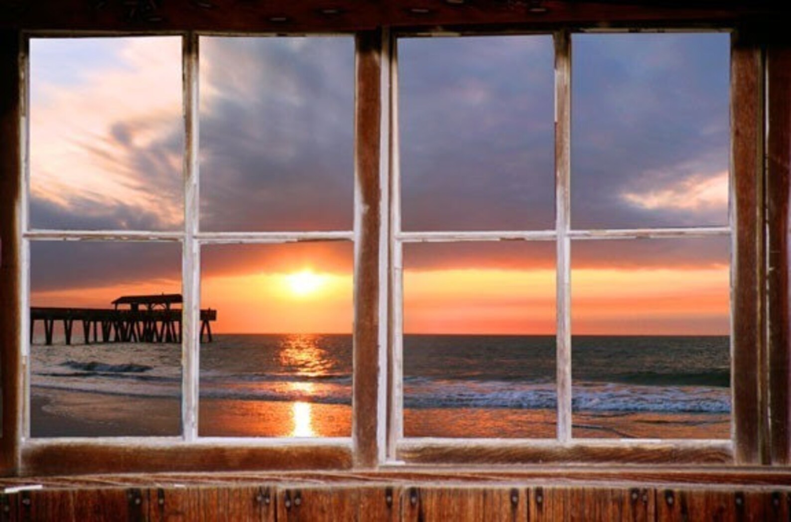 Wall Mural Window Self Adhesive Tybee Pier Window View-3 - Etsy