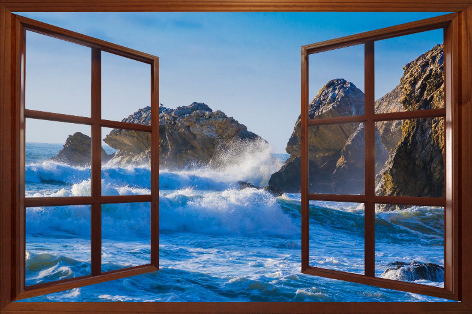 Wall Mural Window, Self Adhesive -open Window View-3 Sizes Available ...