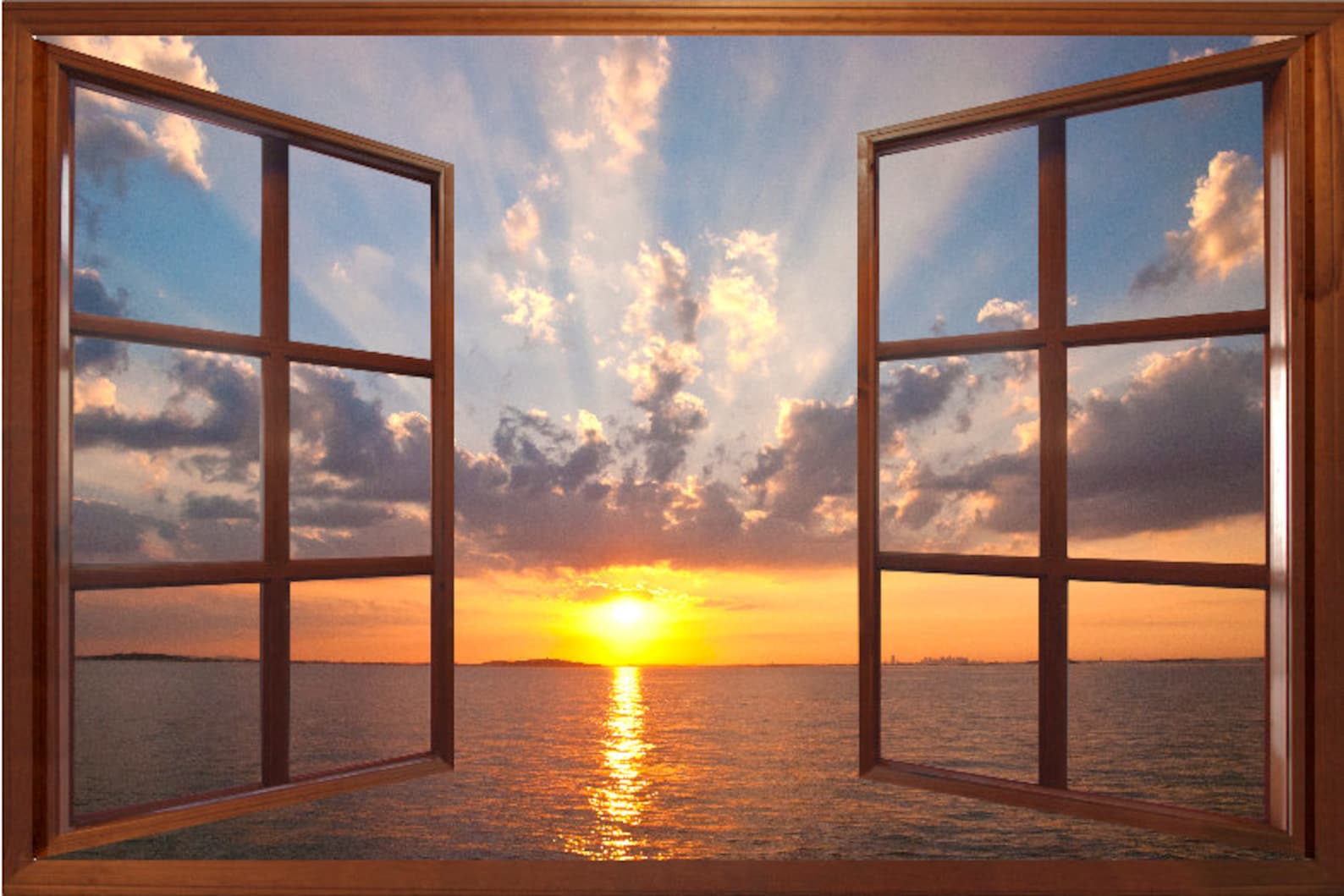 Wall Mural Window, Self Adhesive -open Window View-3 Sizes Available ...