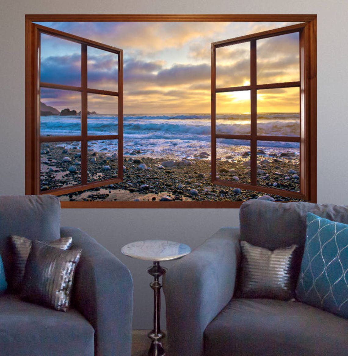 Wall Mural Window Self Adhesive open Window View-3 Sizes | Etsy
