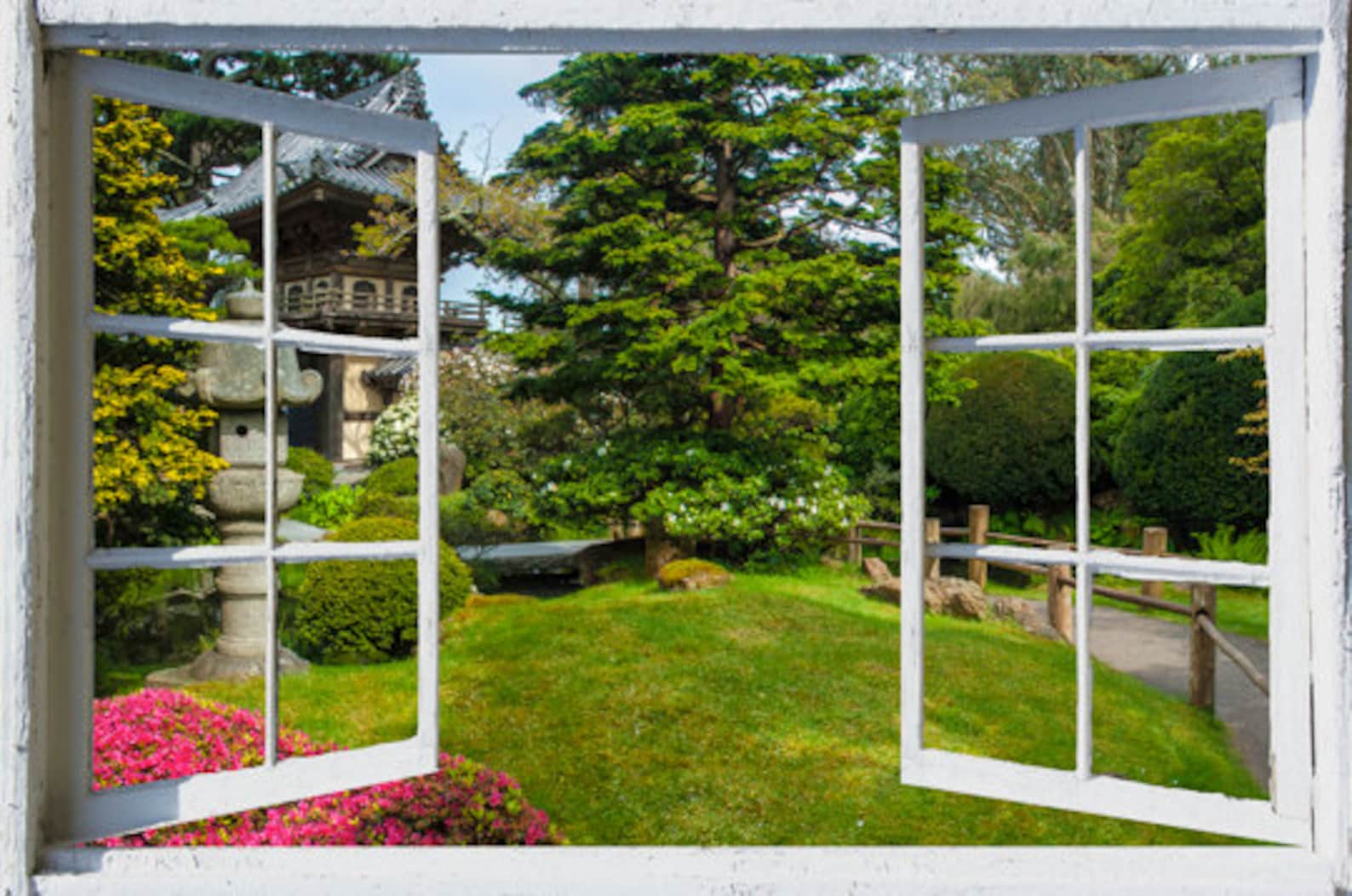 Wall Mural Window Self Adhesive-california Open Window View-3 - Etsy