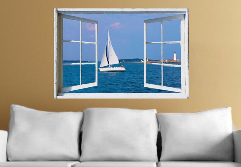 Wall Mural Window, Self Adhesive, Open Window View-3 Sizes Available ...