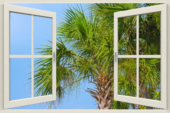 Wall Mural Open Window Self Adhesive Window View-3 Sizes | Etsy