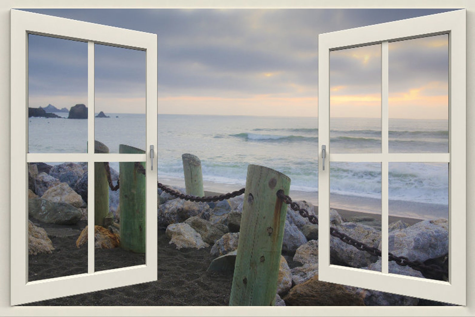 Wall Mural Window Self Adhesive California Open Window | Etsy