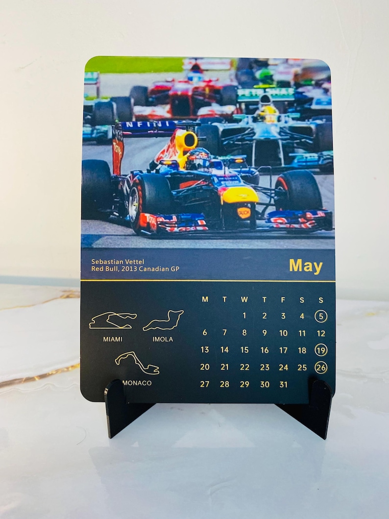 2026 Formula 1 Calendar With Stand Gift for Formula One Fans Desktop ...