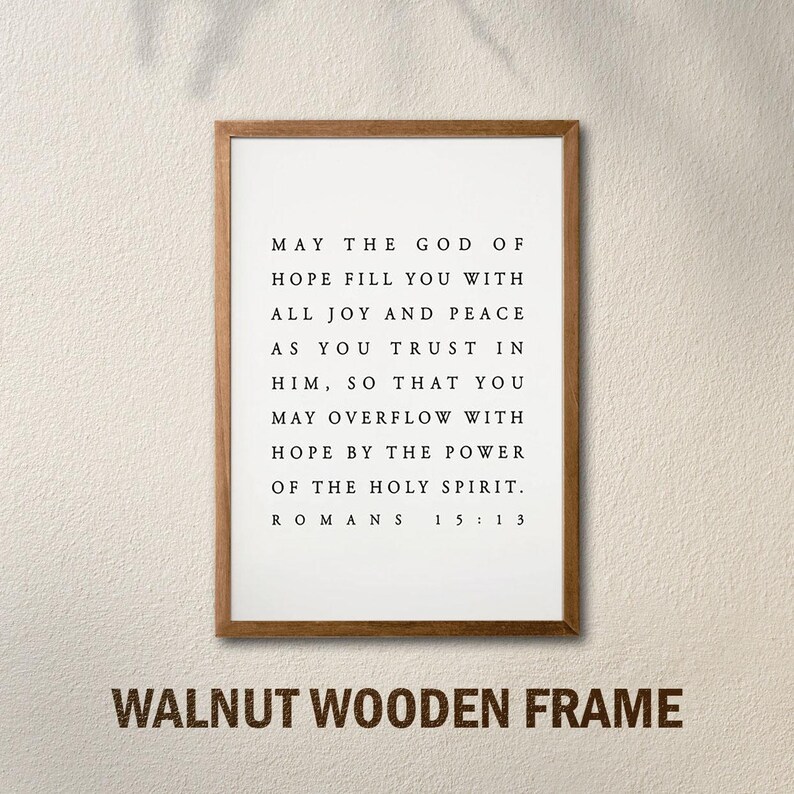 Bible Verse Printable, Romans 15:13 Wall Art, Christian Scripture Print ...