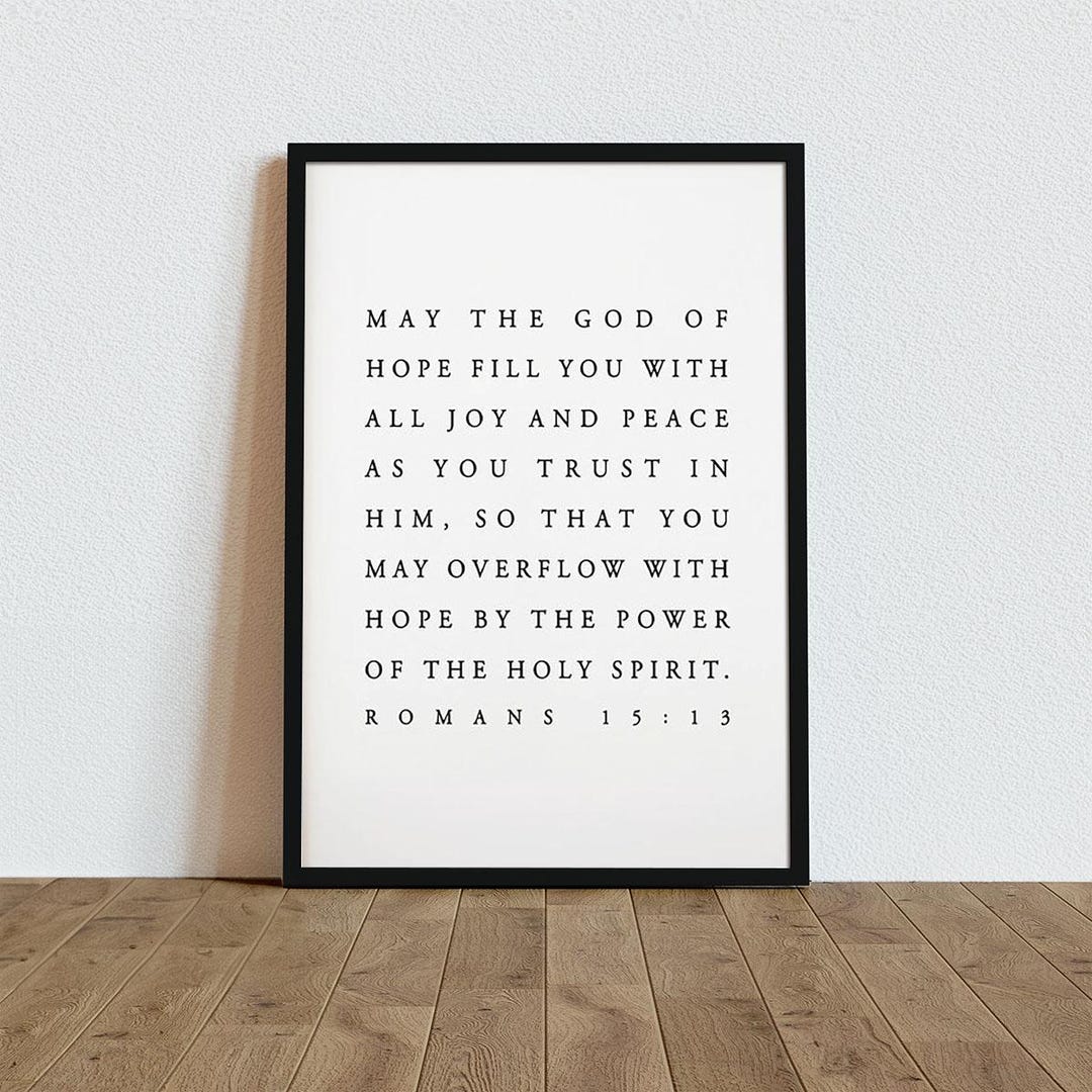 Bible Verse Printable, Romans 1513, Scripture Wall Art, Modern ...