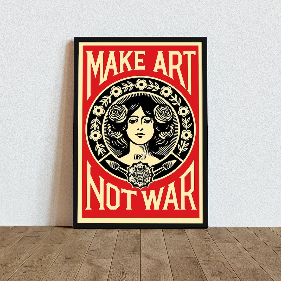 Peacefull Poster, Make Art Not War Poster, Peace Poster, Home Decor ...