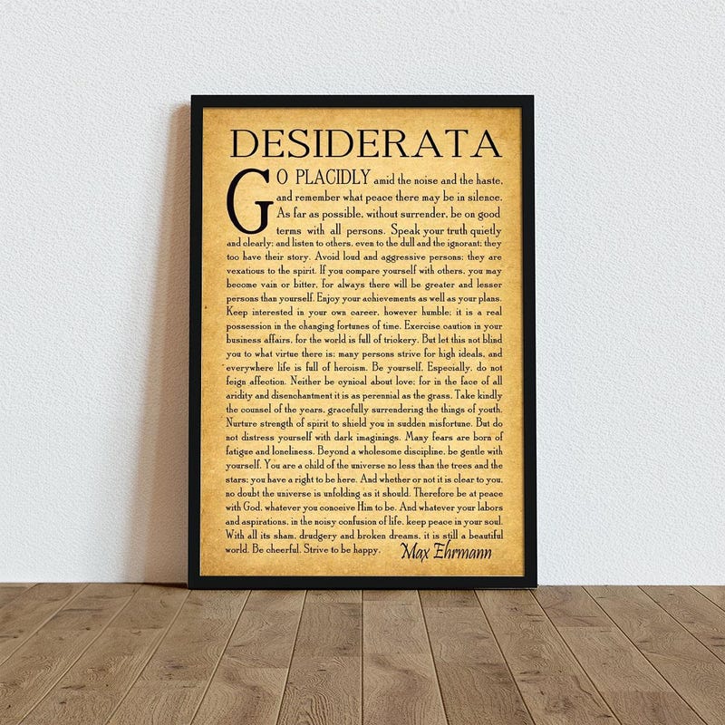 Desiderata Poster - Etsy